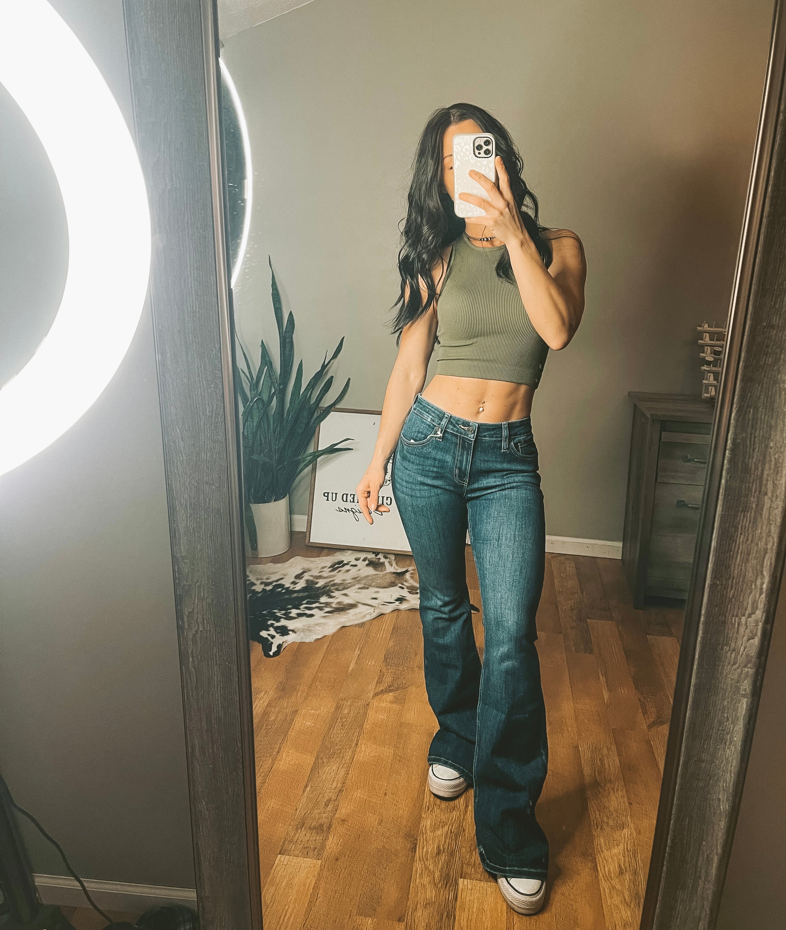 Ashleigh Mid Rise Flare Jean | Cinched Up Designs